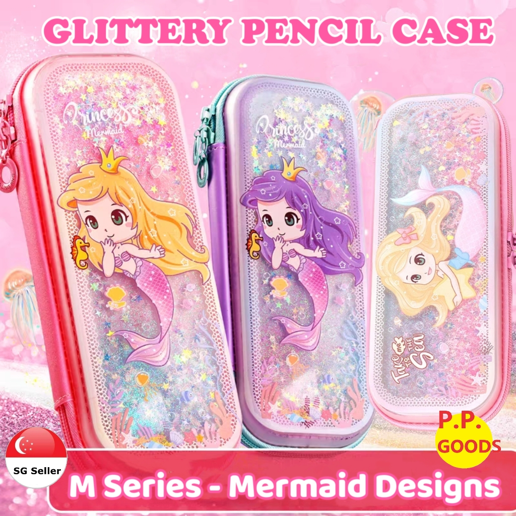 KIDS MERMAID PENCIL CASE - GLITTERY STARRY COVER | Shopee Singapore