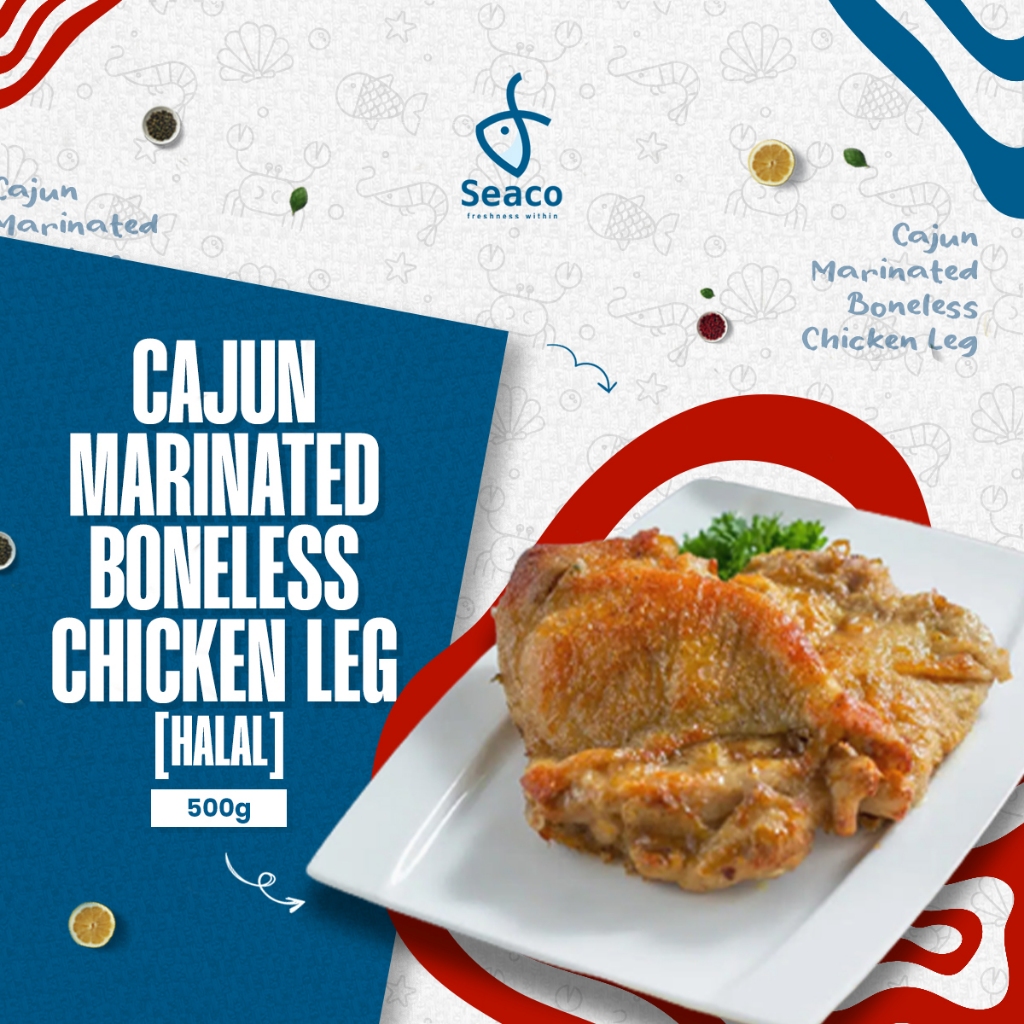 Cajun Marinated Boneless Chicken Leg 500g - Halal | Shopee Singapore