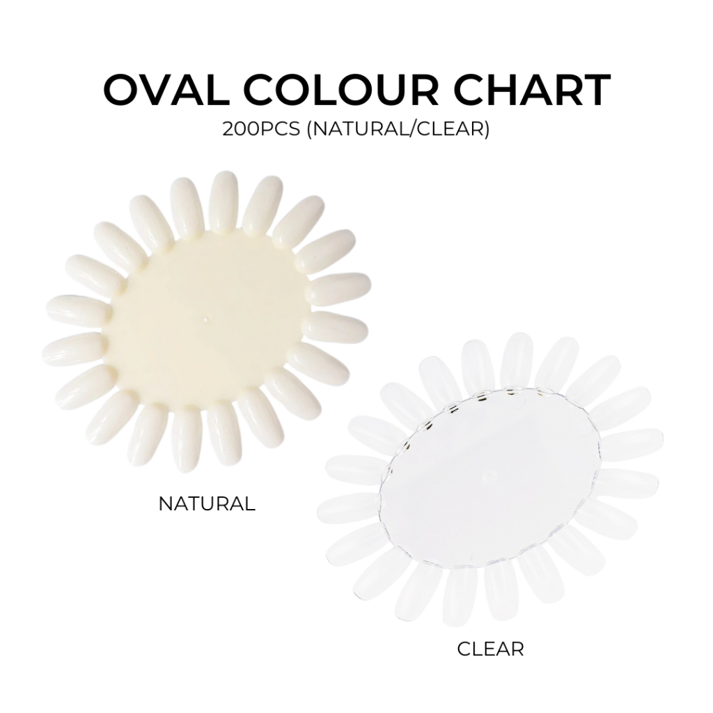 Oval Nail Colour Chart/Palette 200tips/pcs (Natural / Clear) | Shopee ...