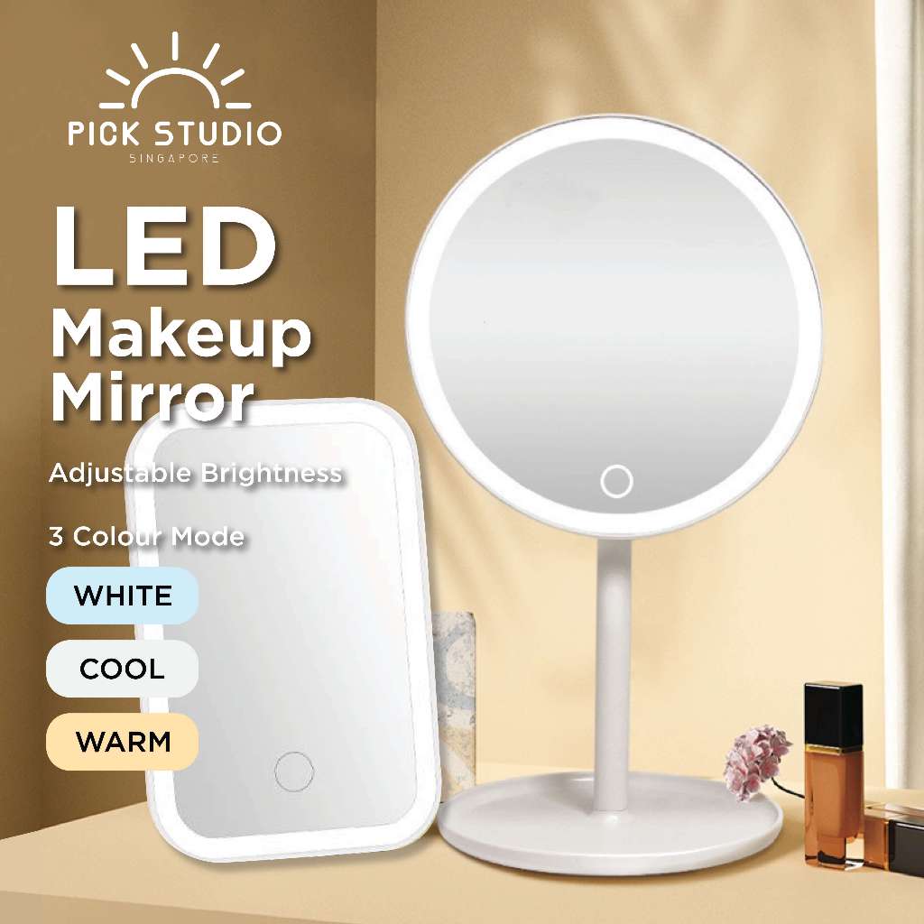 [SG READY STOCK] LED Makeup Mirror Stand / USB Rechargable LED Light ...