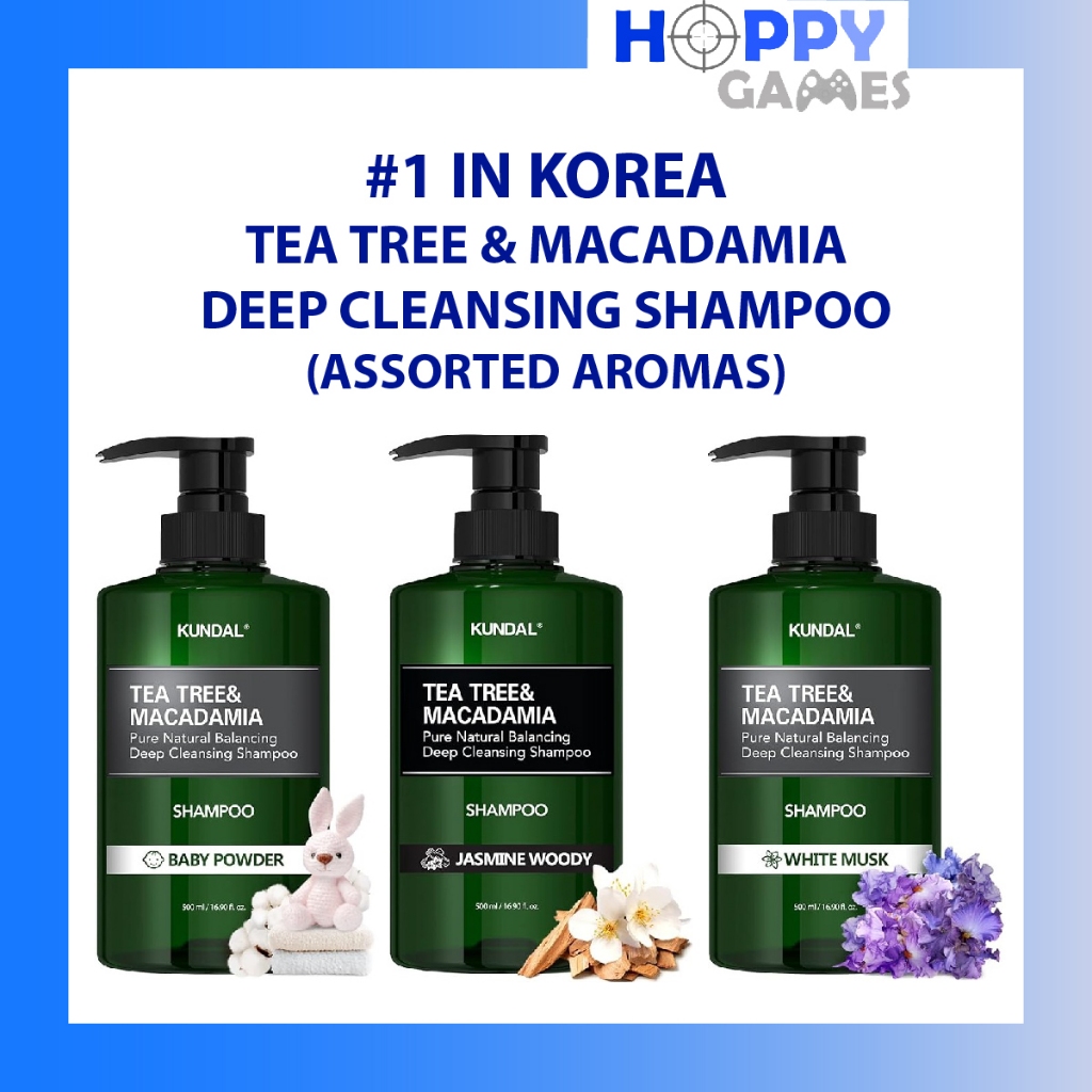 KUNDAL Tea Tree & Macadamia Deep Cleansing Shampoo Baby Powder White ...