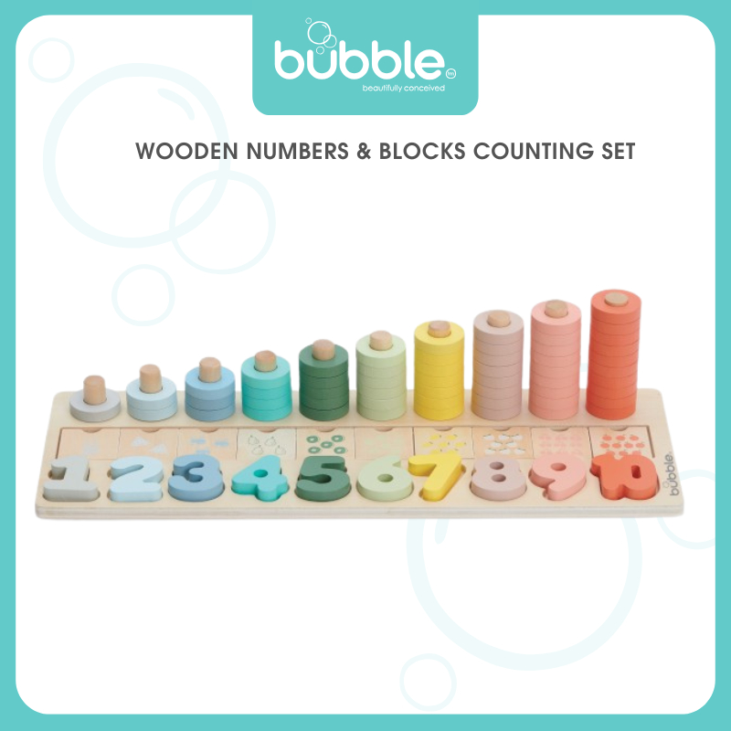Bubble Wooden Numbers & Blocks Counting Set | Shopee Singapore