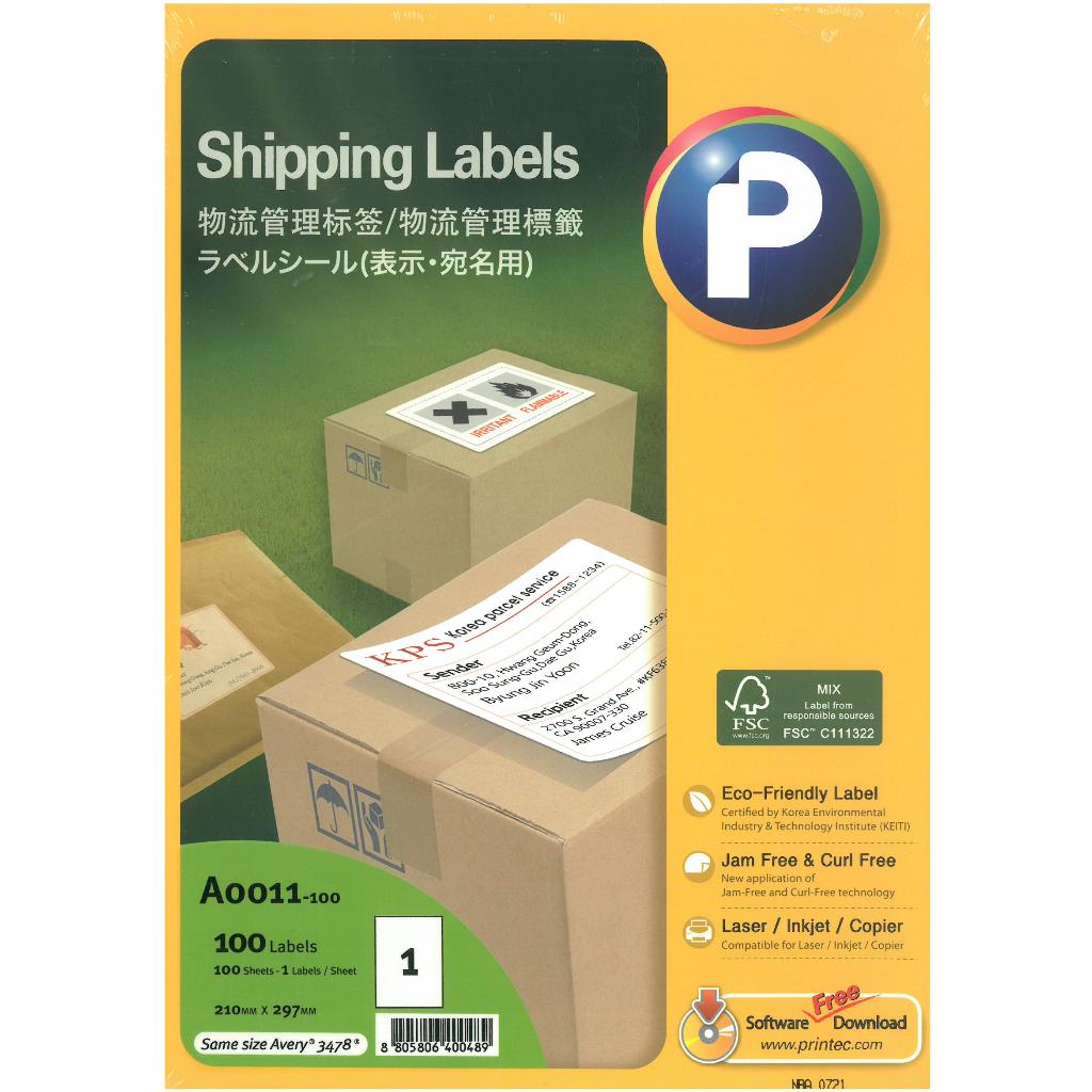 Printec A0011-100 White Shipping Label | Shopee Singapore