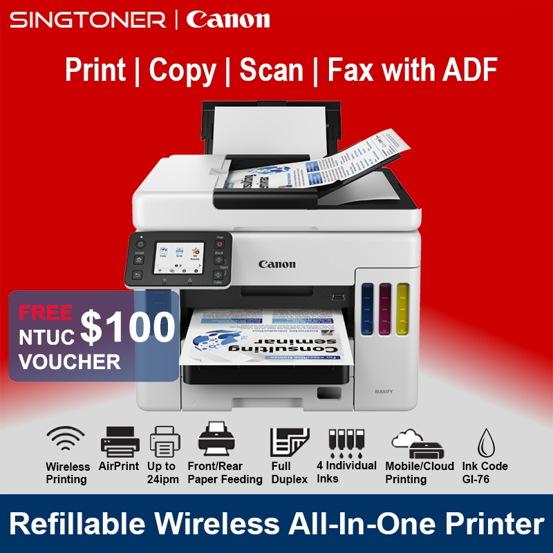 Canon MAXIFY GX7070 Easy Refillable Ink Tank Wireless 4-in-1 Business ...