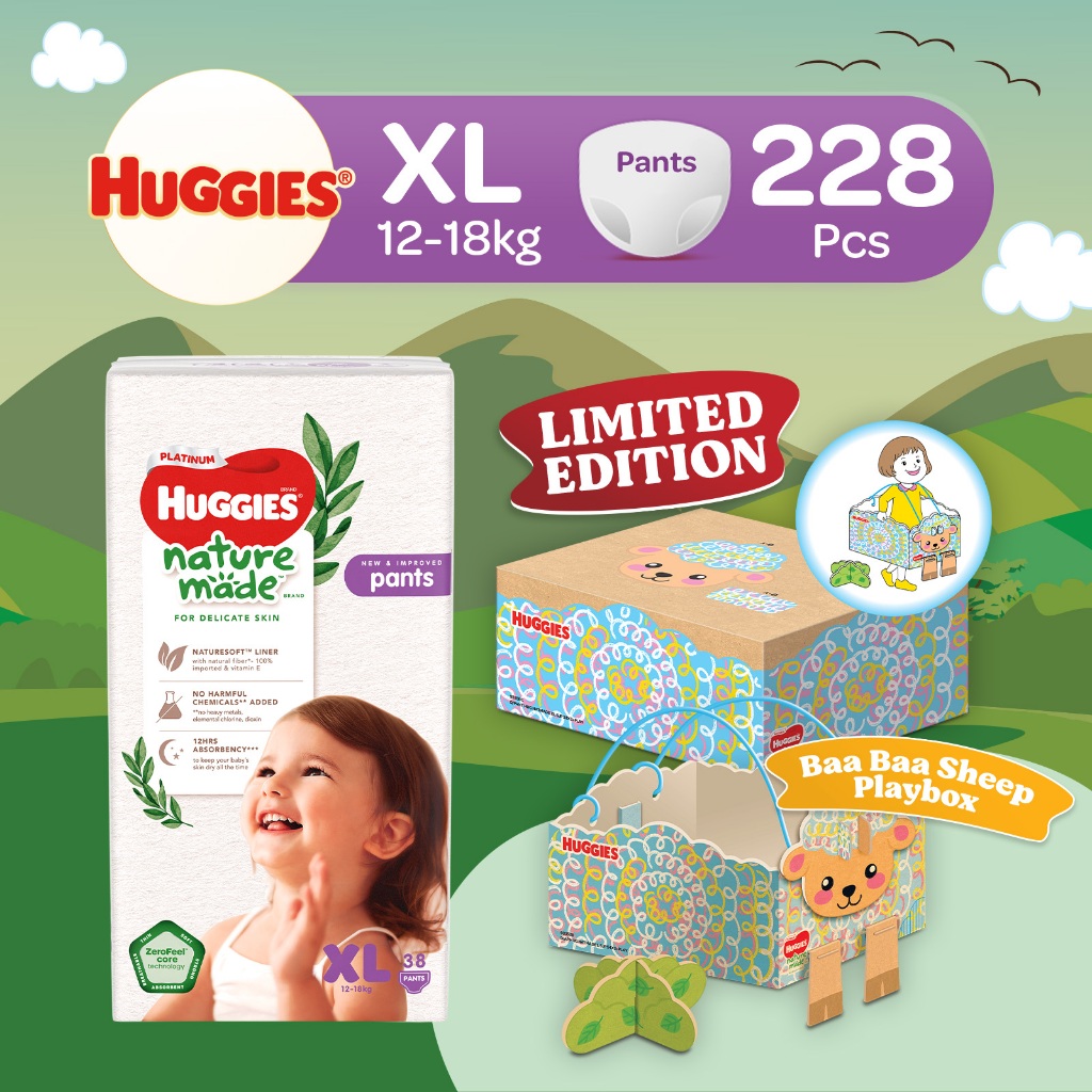 [Bundle of 2 Cartons] Huggies Platinum Naturemade Pants XL | Shopee ...
