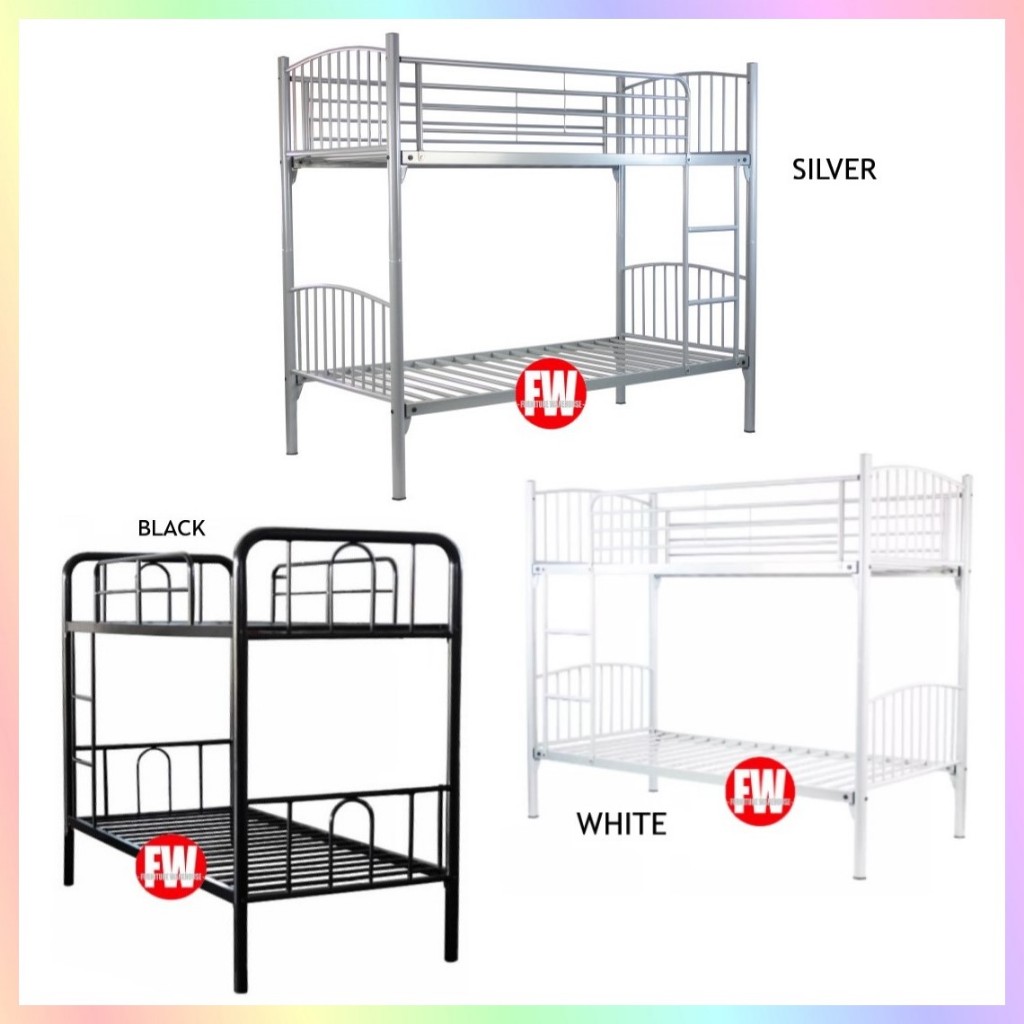 Solid Metal Double Decker Bed Frame Bedframe (Assembly Included ...