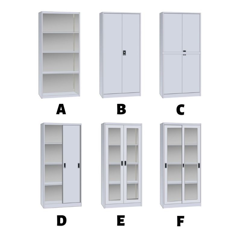VHIVE Hexa 90cm Metal Bookcase Cabinet Wardrobe (Lock Sliding Glass ...