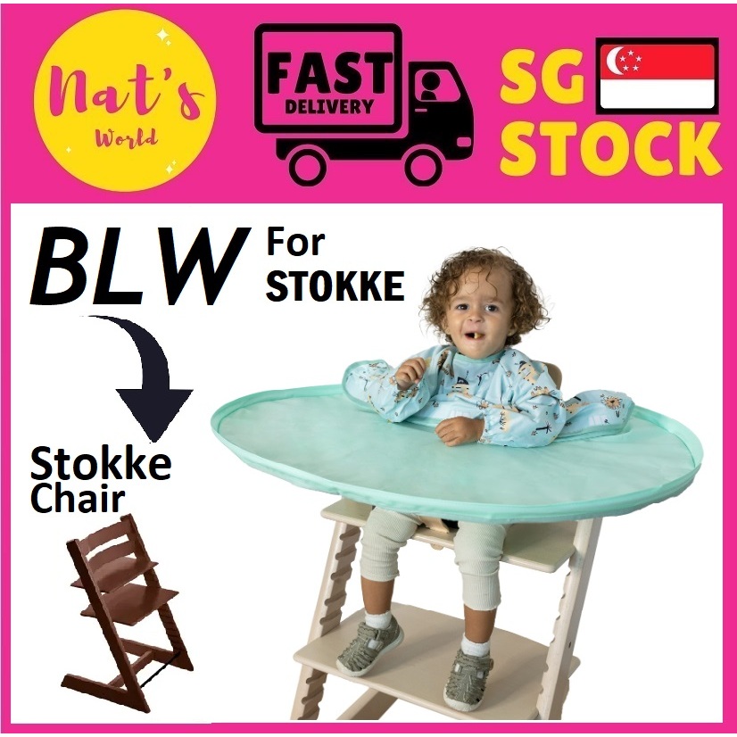 BLW Bib and Tray Waterproof Weaning Bib Baby Chair Cover for stokke ...
