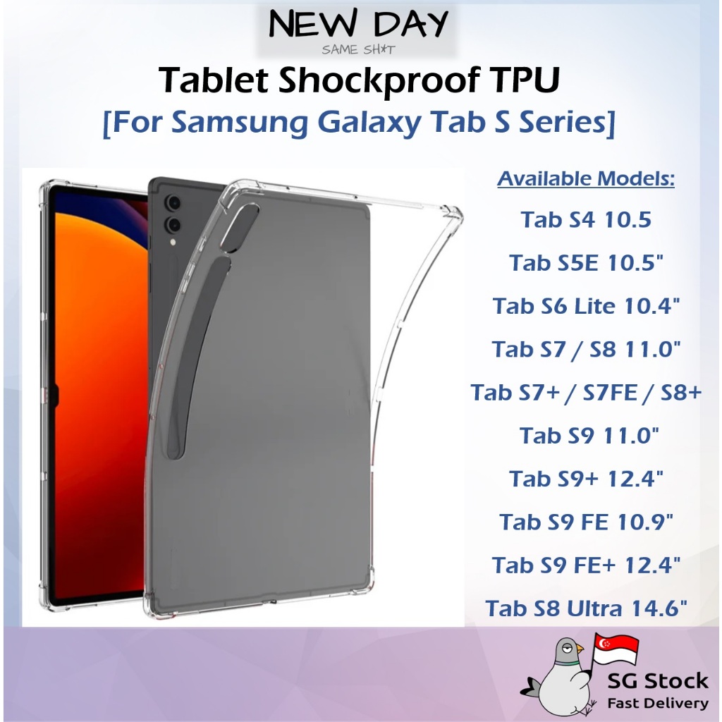 Tablet Shockproof TPU Case for Samsung Galaxy Tab S Series Tablets [For Tab S4, S5E, S6 Lite, S7 ...