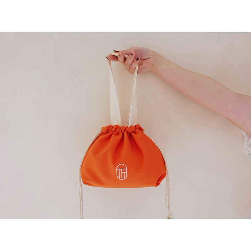 Ten Feet Tall - Orange Drawstring Canvas Bag | Shopee Singapore