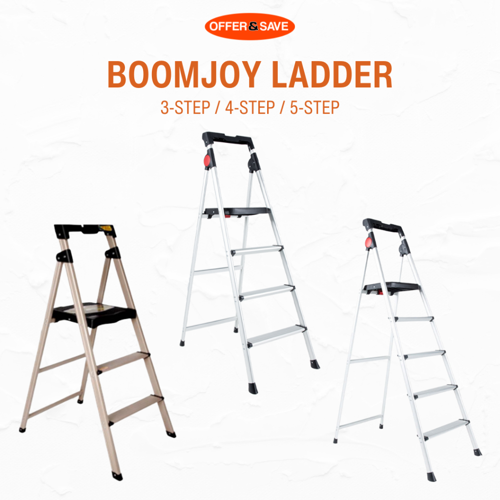 BOOMJOY Ladder Aluminium High Quality Ladder 3-Step / 4-Step / 5-Step ...