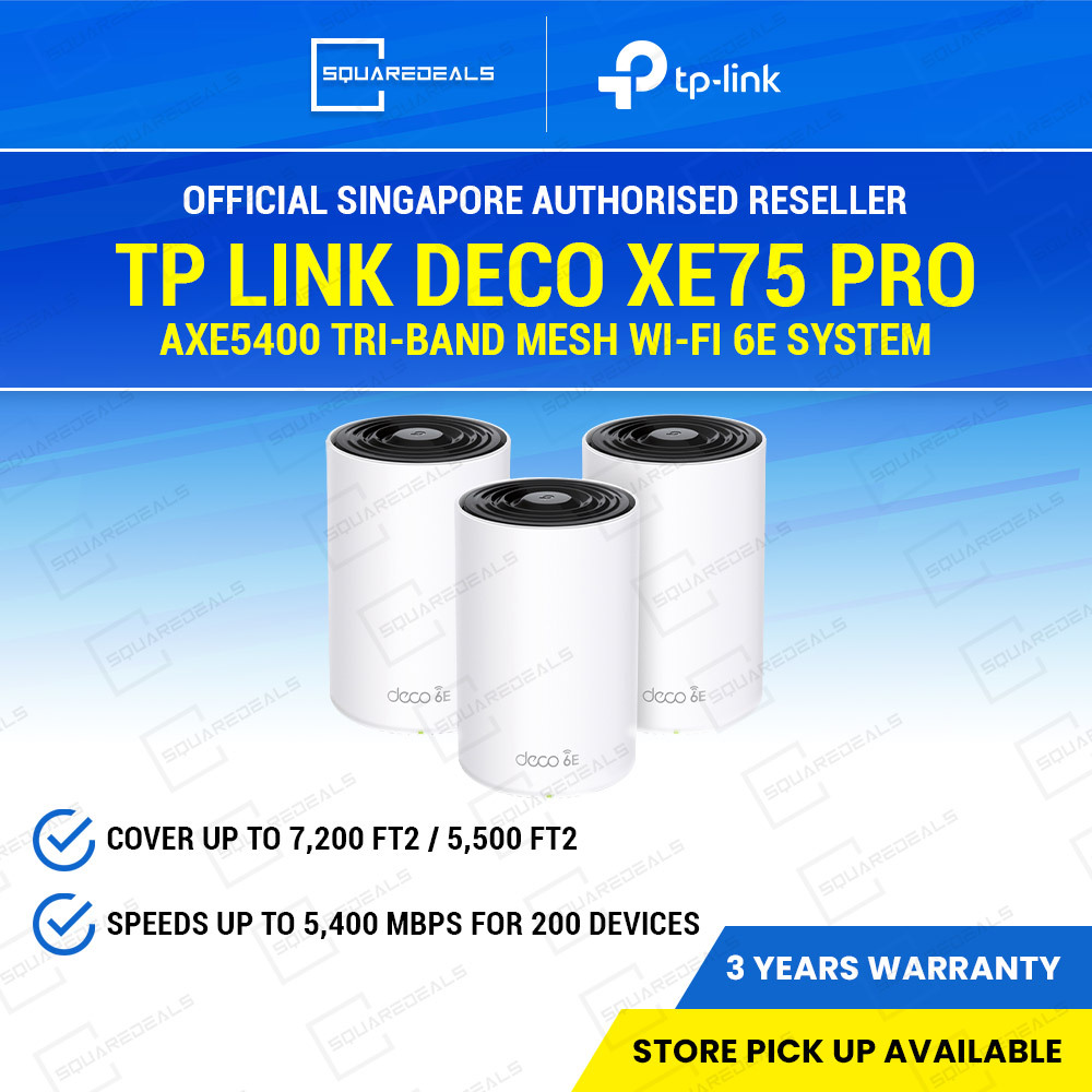 TP Link Deco XE75 Pro AXE5400 Tri-Band Mesh Wi-Fi 6E System | Shopee Singapore