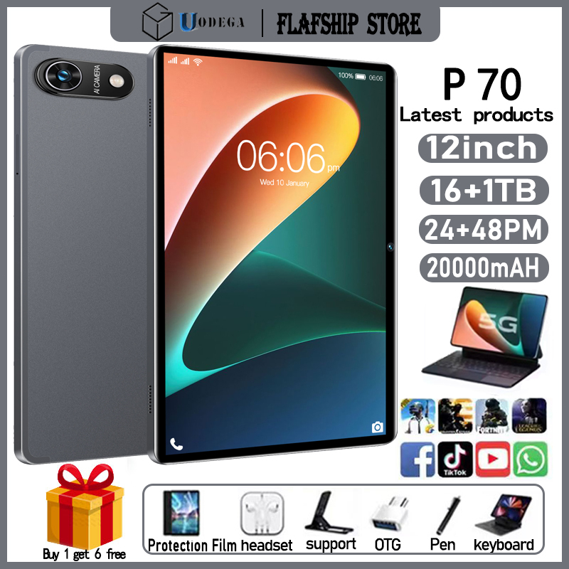 [Buy One Get Six Free] 2023 UODEGA Tab P70 12 inch RAM16G ROM1TB Android 13.0 tablet supports ...