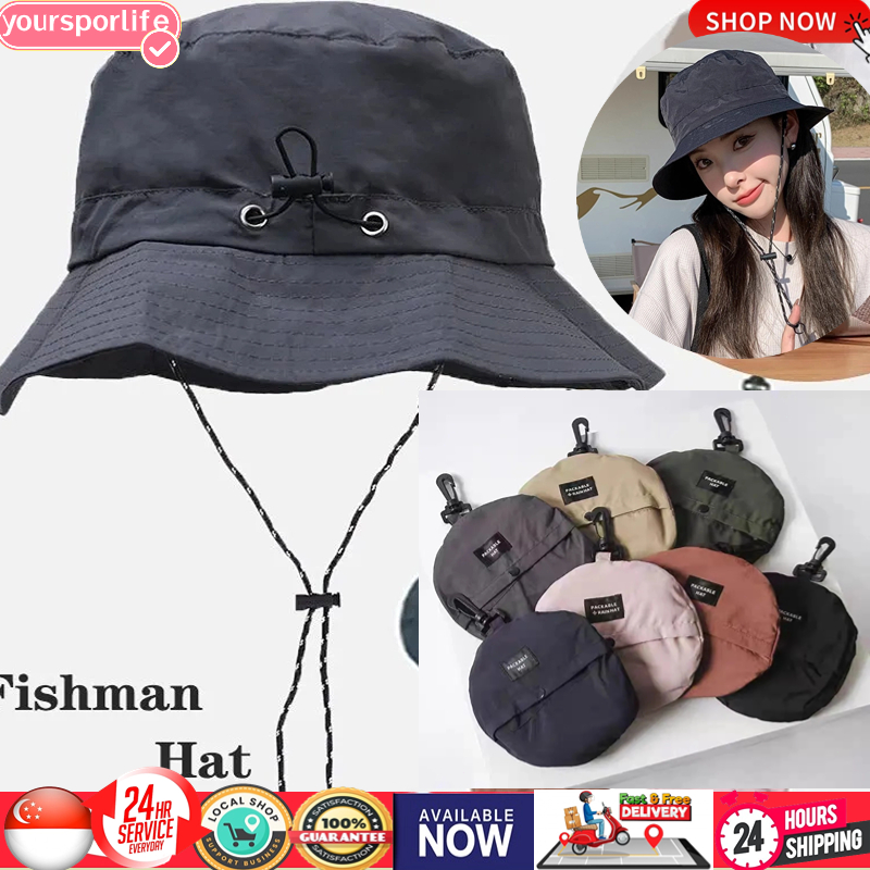 [SG STOCK] Waterproof Fisherman Hat Unisex Sun Anti-UV Outdoor Camping ...