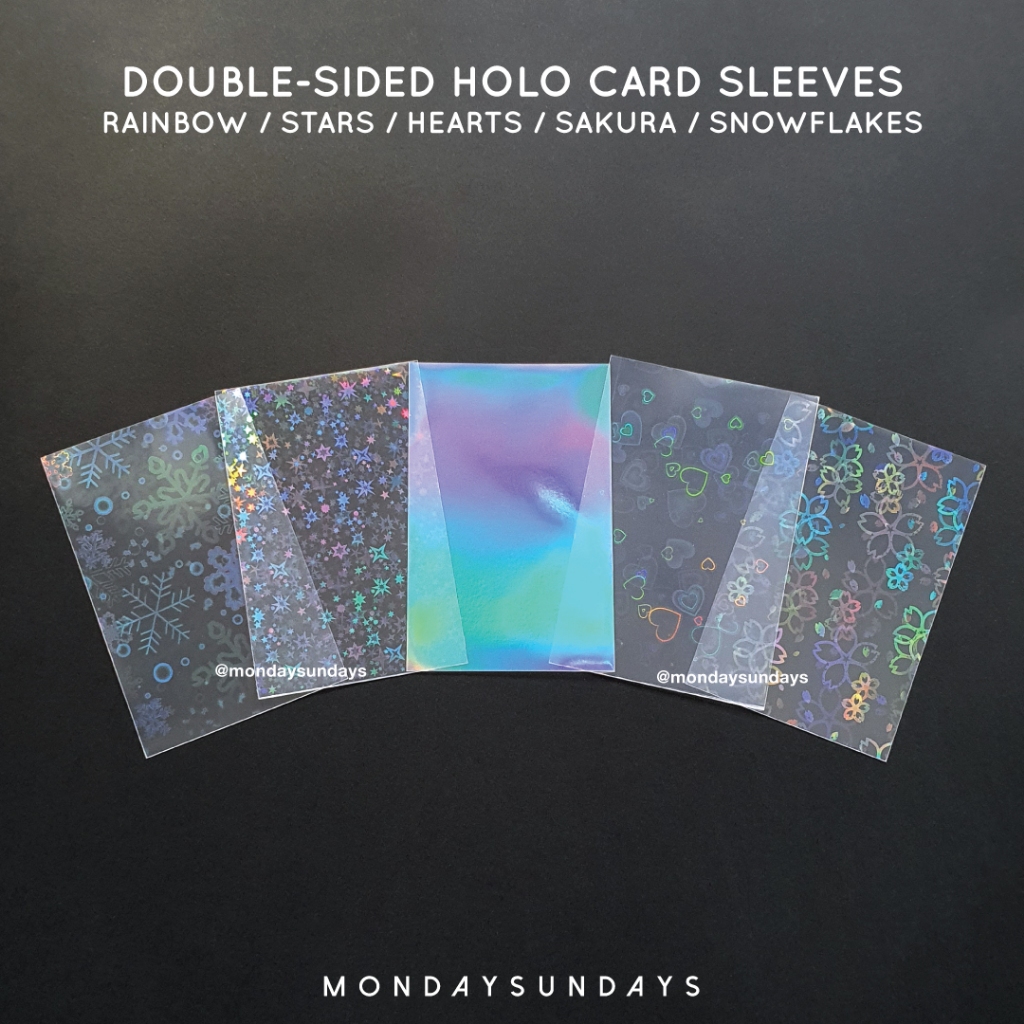 Double-Sided Holographic Card Sleeve (Rainbow / Stars / Hearts / Sakura ...