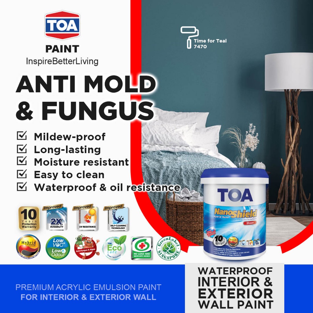 [NO.1 ANTI MOLD & FUNGUS PAINT IN SG] TOA PREMIUM ACRYLIC EMULSION ...