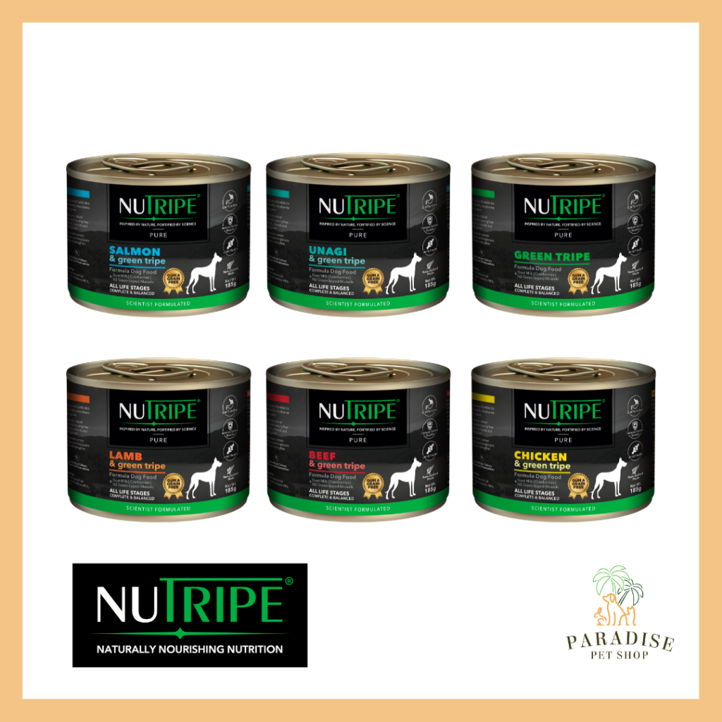 Nutripe Pure Green Tripe Dog Gum-Free Canned Food 185g (6 Types ...