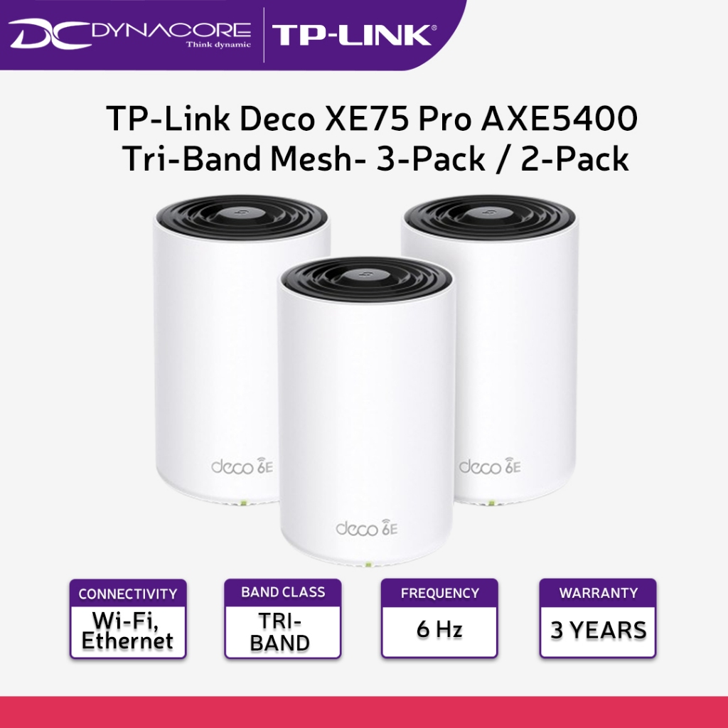 TP-Link Deco XE75 Pro AXE5400 Tri-Band Mesh Wi-Fi 6E System - 3-Pack | Shopee Singapore