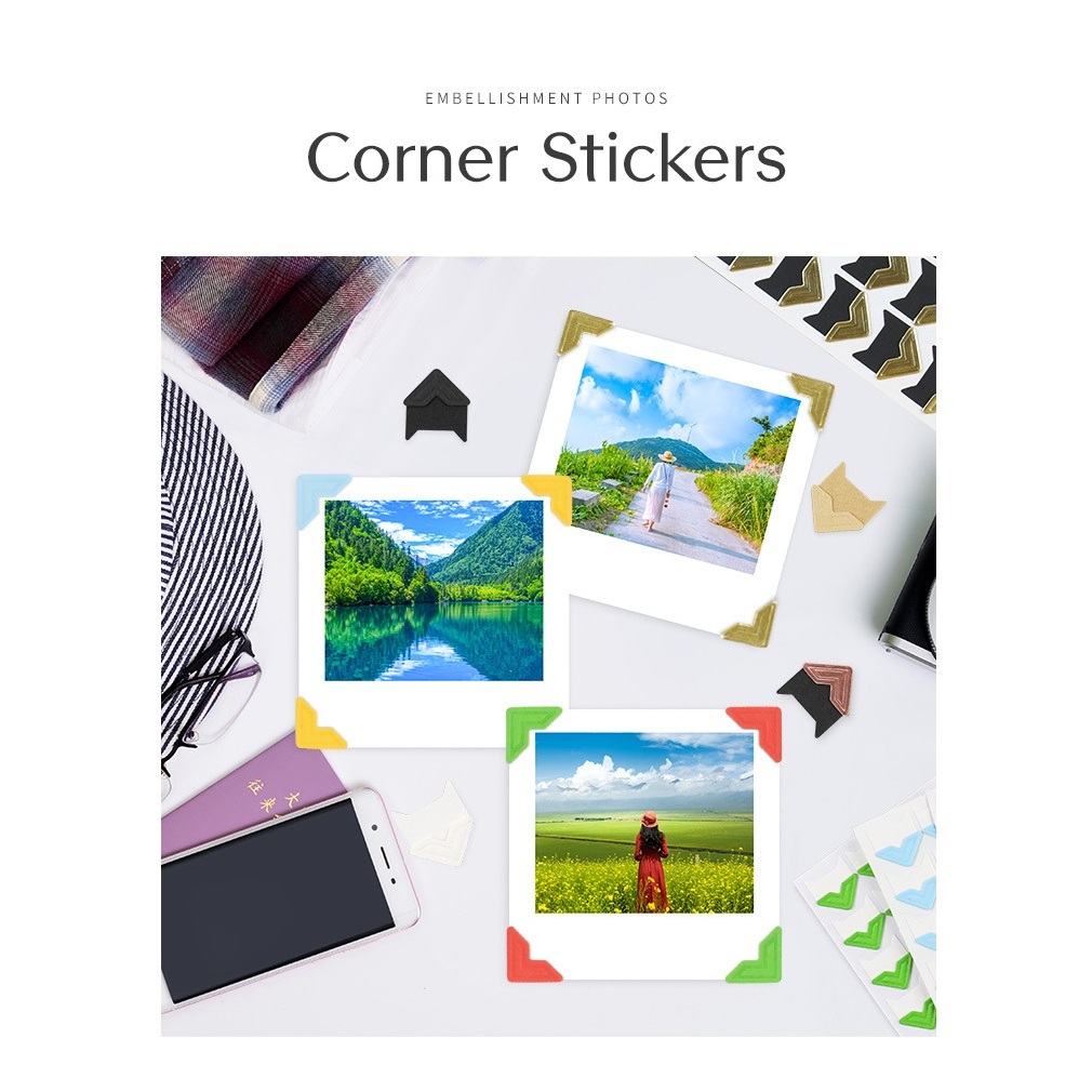 Photo Corner Stickers for Scrap Book Photo Album Gift Card Invitation ...