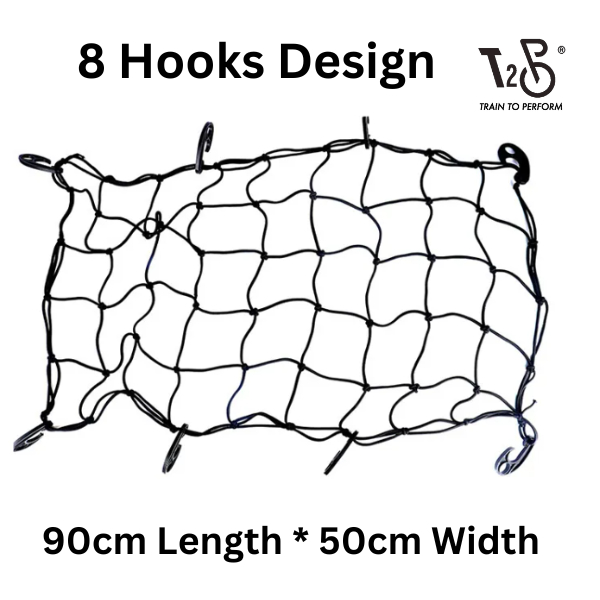 T2P LARGE SIZE Elastic Cargo Net with 8 Adjustable Hooks and Tight Up ...