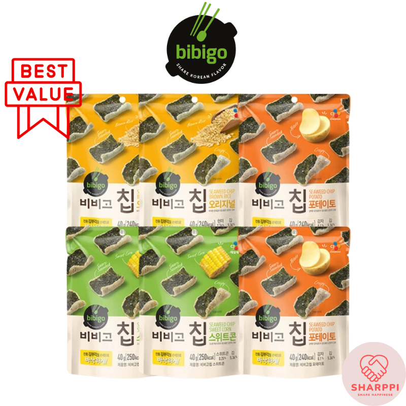 [Value Pack] Bibigo Seaweed Chips 40g Low Calorie Korean Snacks ...