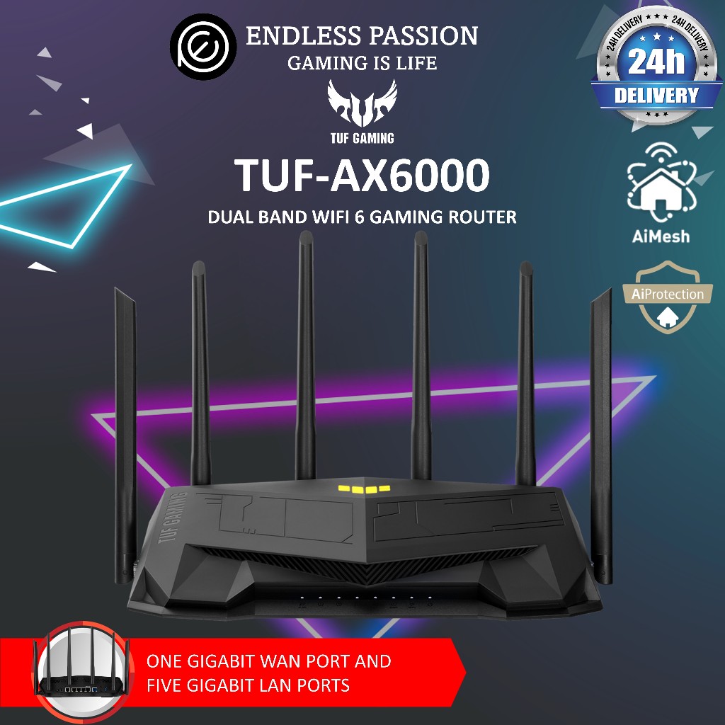Asus TUF-AX6000 Dual Band WiFi 6 Gaming Router | Shopee Singapore