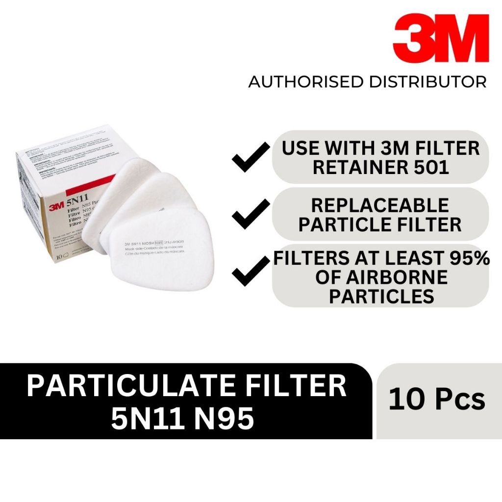 3M Particulate Filter 5N11 N95 Respiratory Protection 10 Pcs per Box ...