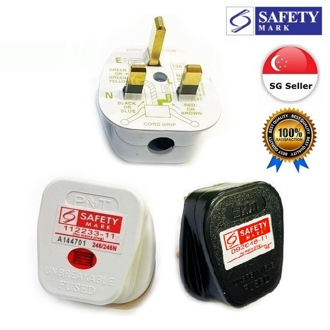 3 Pin Fused Plug 13A 250V Safety DIY Adapter 1 Piece | Shopee Singapore
