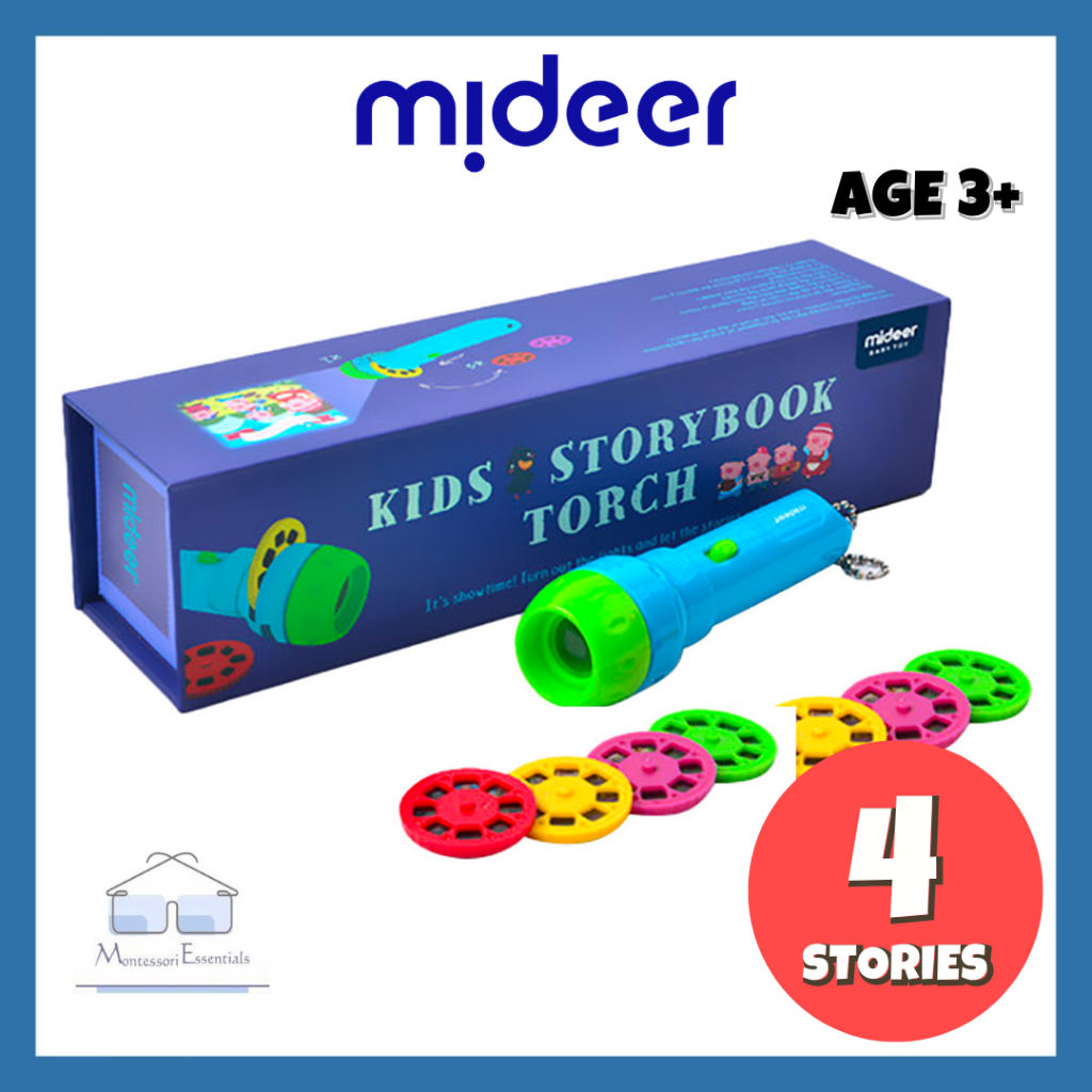 (4 Fairy Tales Stories) Mideer Storybook Torch Light Book Projector ...