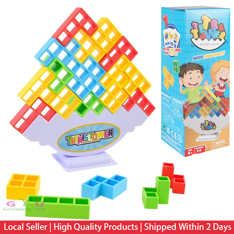 GU [SG STOCK] Tetra Tower Balance Building Blocks Russia Stacking Game ...