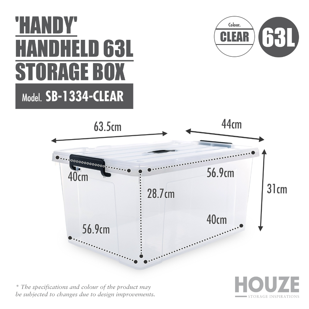 [HOUZE] 'HANDY' Handheld Storage Box 4 Sizes 20L | 33L| 47L | 63L ...