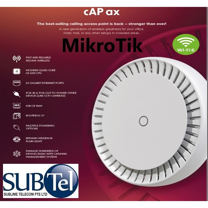 cAP ax Mikrotik Access Point, Two Gigabit Ethernet Port with one PoE ...