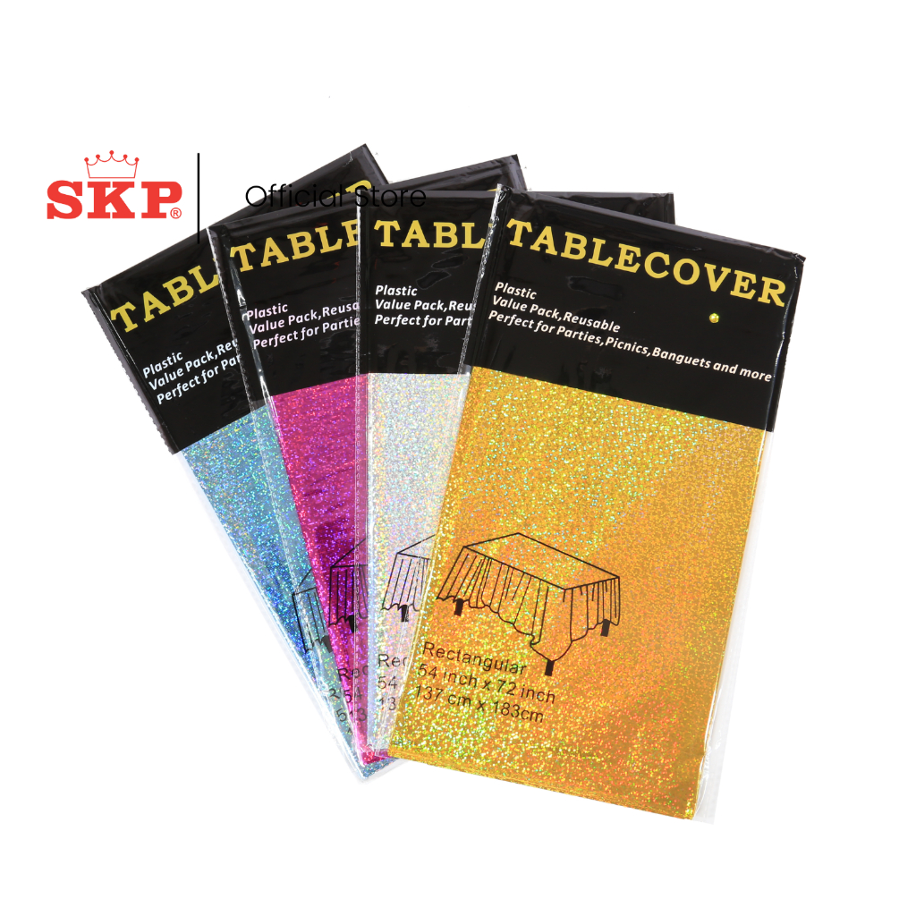 SKP Disposable Plastic Metallic Tablecloth | Shopee Singapore
