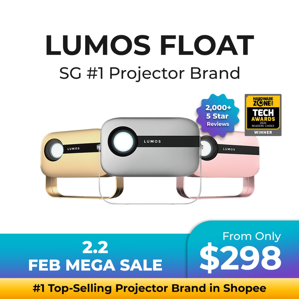[Official Store] LUMOS FLOAT Home Cinema Projector | Shopee Singapore