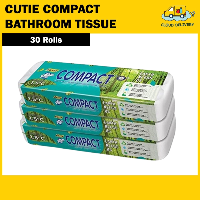 [Bundle of 3] Cutie Compact Bathroom Eco-Tissue 10 Rolls | Shopee Singapore