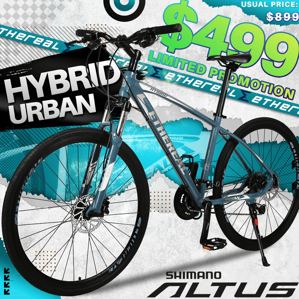 🇯🇵Shimano 27 Speed Hybrid MTB ⭐ Ethereal Hybrid Bicycle Full Hydraulic ...