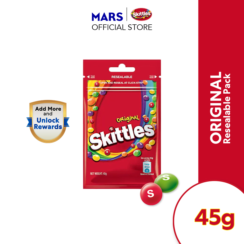 Skittles Original Bag 45g Chewy Candy / Fruity / Snacks | Shopee Singapore