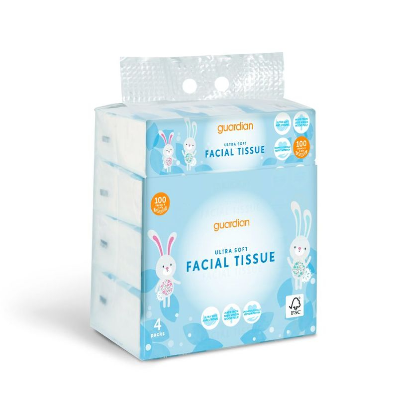 Guardian 3-Ply Soft Facial Tissue 4x100s (Bunny) | Shopee Singapore
