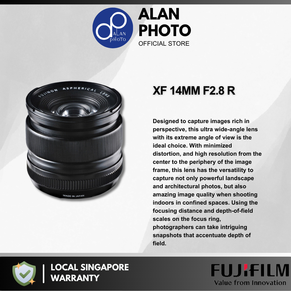 FUJIFILM XF 14mm F2.8 R Lens For Fujifilm XT5 XT30 ii X-S20 X-S10 | Fujifilm Singapore Warranty ...