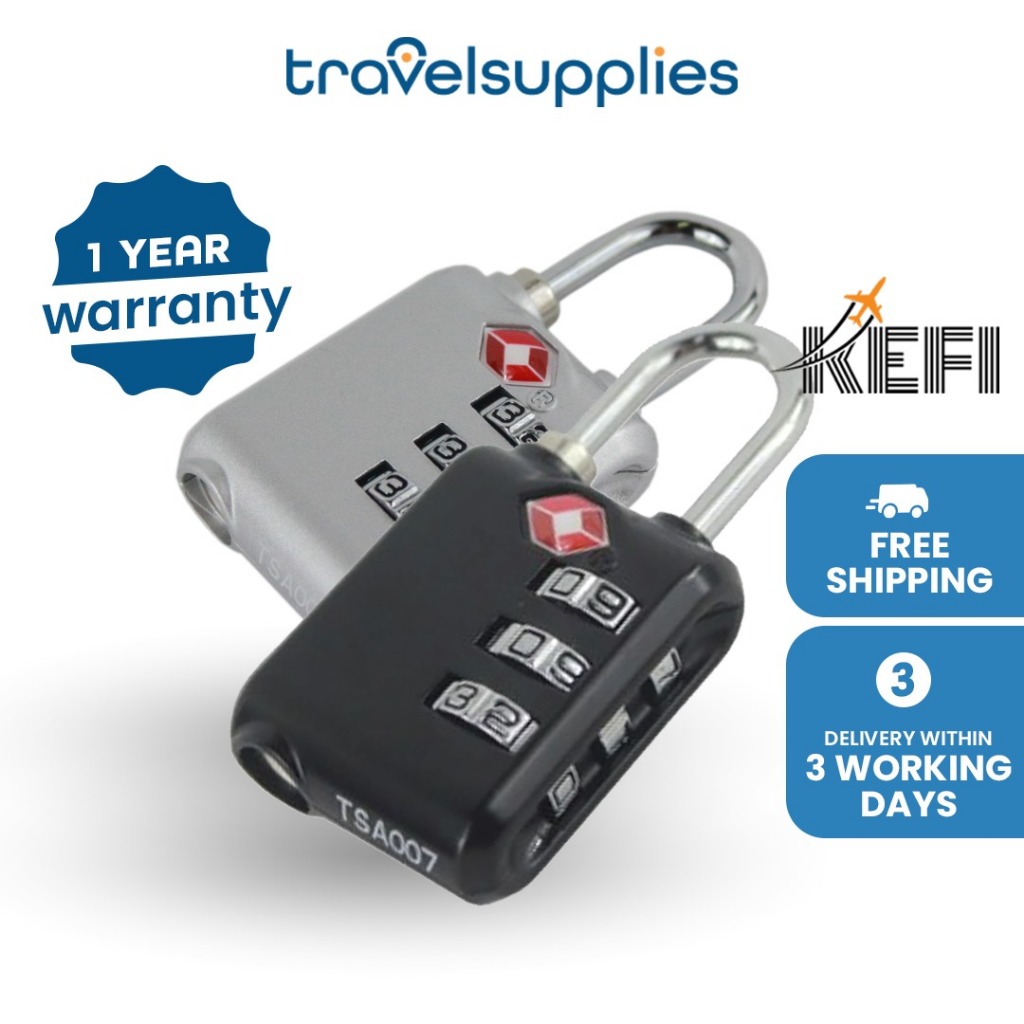 Kefi Heavy Duty TSA-approved Combination Lock With Steel Shackle For ...