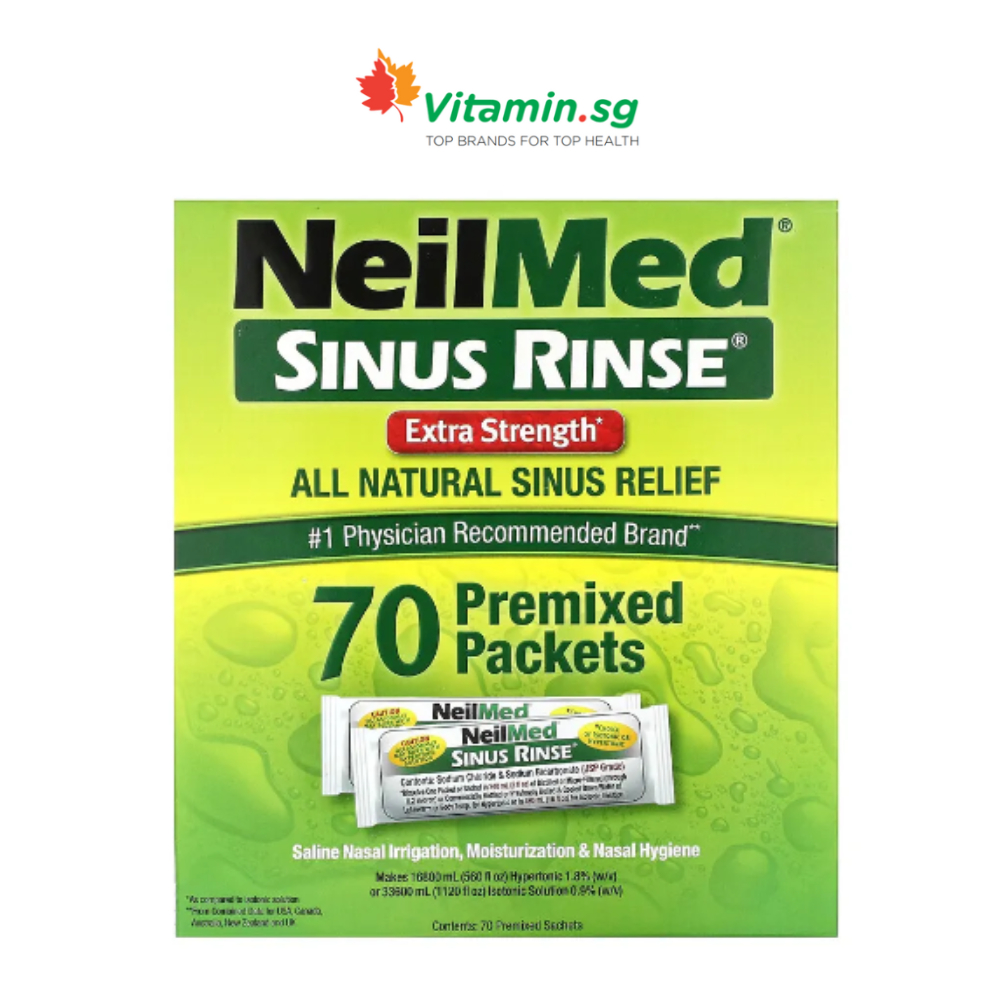 NeilMed Sinus Rinse Extra Strength Hypertonic, 70 Packets | Shopee ...