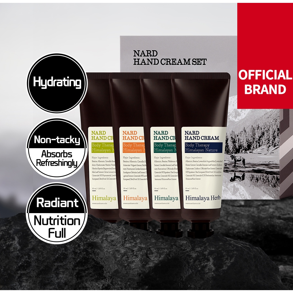 [Nard] Hand Cream Set 40ml x 4 (Lavender Musk, Tea Tree Rosemary, Lemon ...