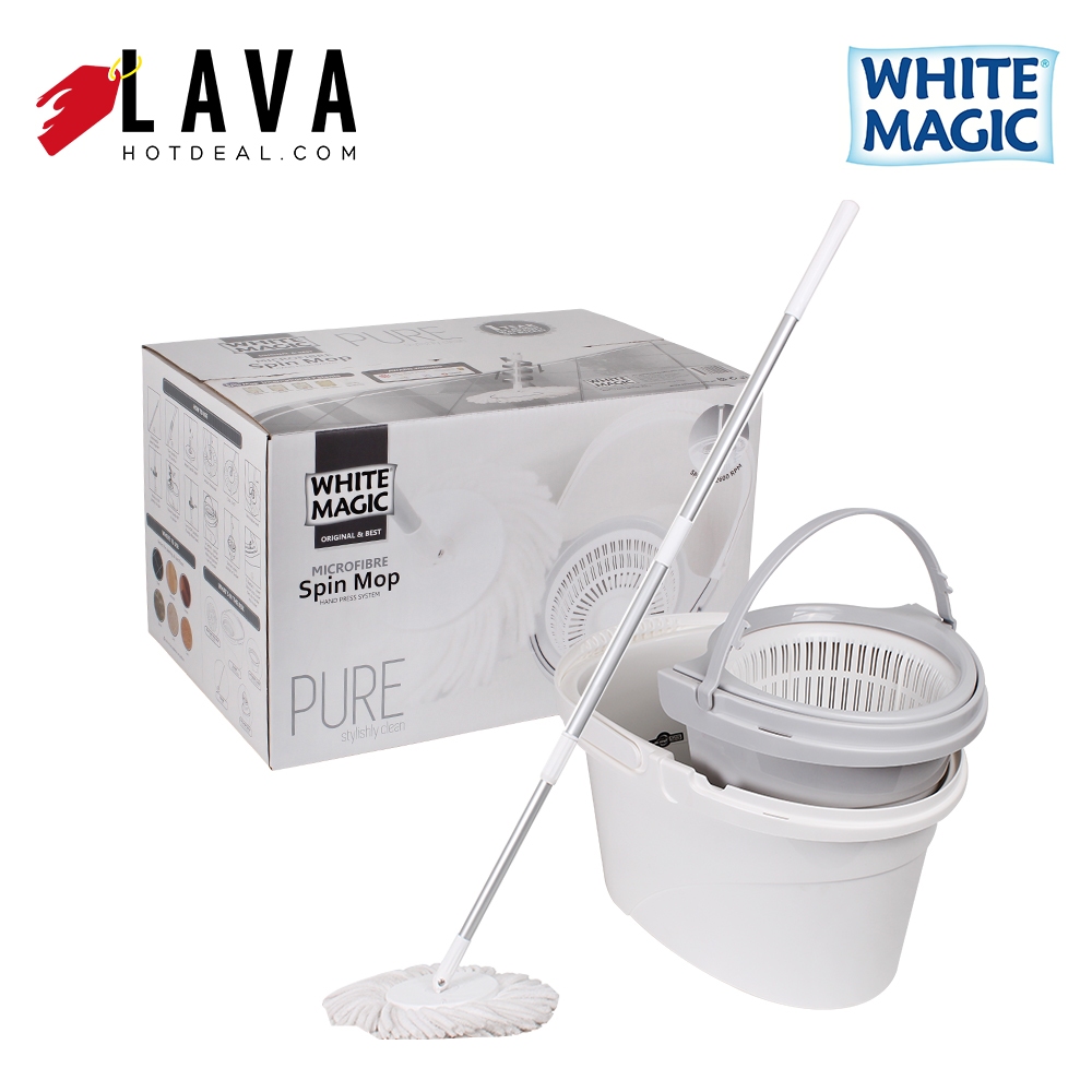 White Magic Pure Spin Mop Set (2 Heads with no Extension) | Shopee ...