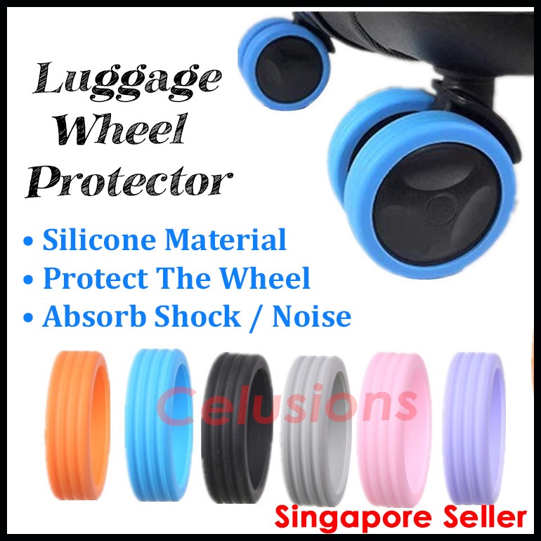 【SG Seller】8 Pcs ⭐Luggage Wheels Cover⭐ Silicone Suitcase Wheel ...