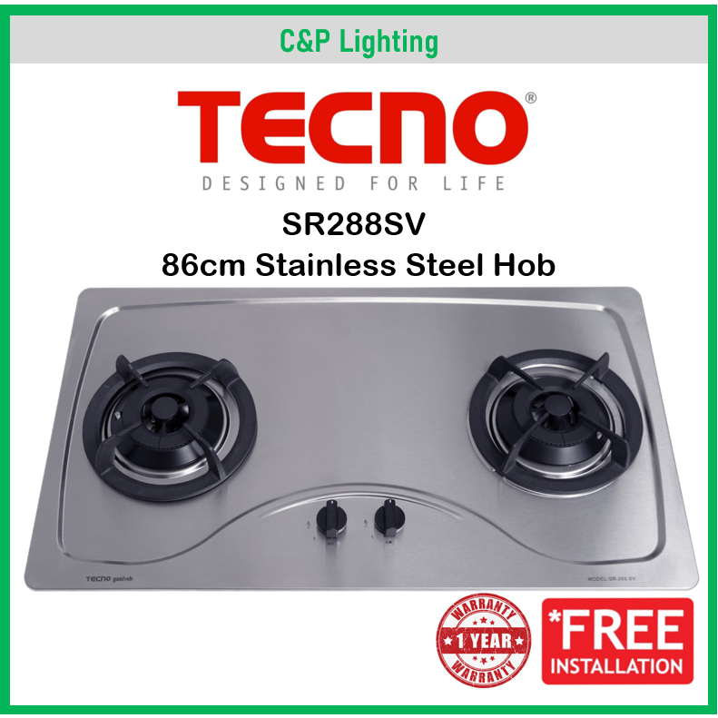 Tecno 86cm 2 Burner Stainless Steel Stove Cooker Hob SR288SV | Shopee ...