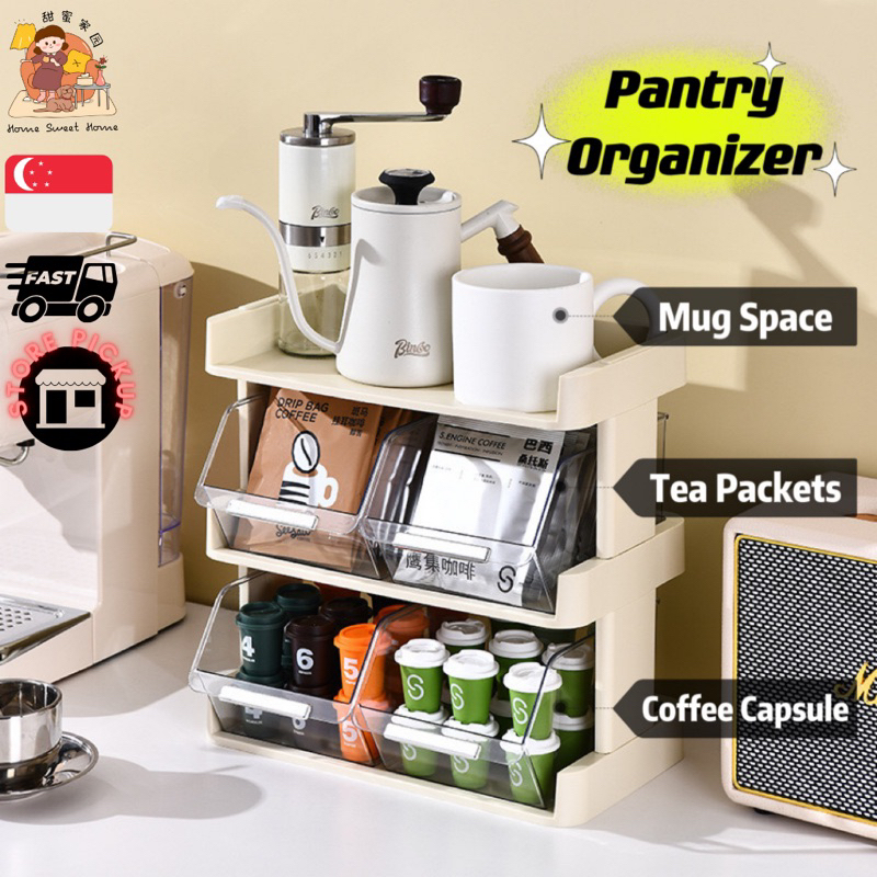 [SG] Coffee Capsule Holder Pantry Organizer ☕️ Tea Bag Organizer Cup ...