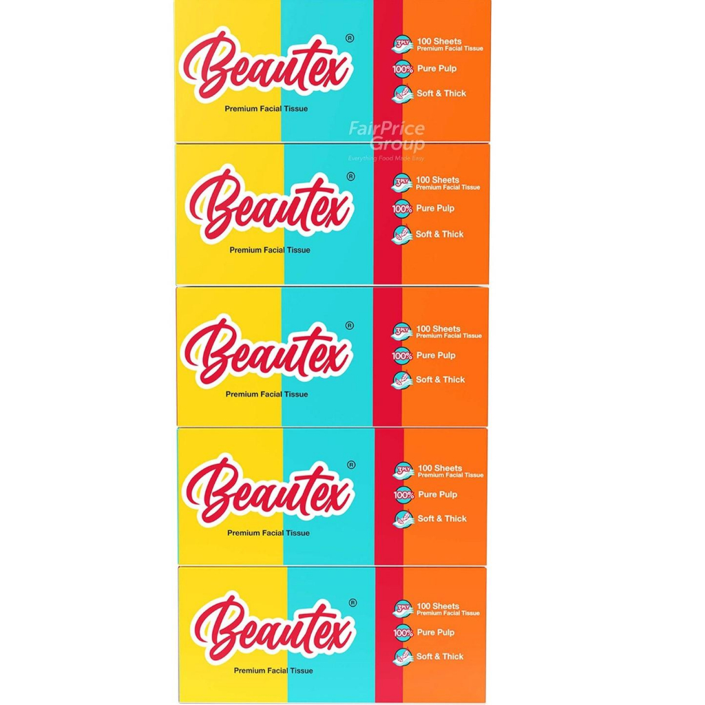 Beautex 3ply Facial Tissue Box 100sheets (Bundle of 2Bags, 5box/bag ...