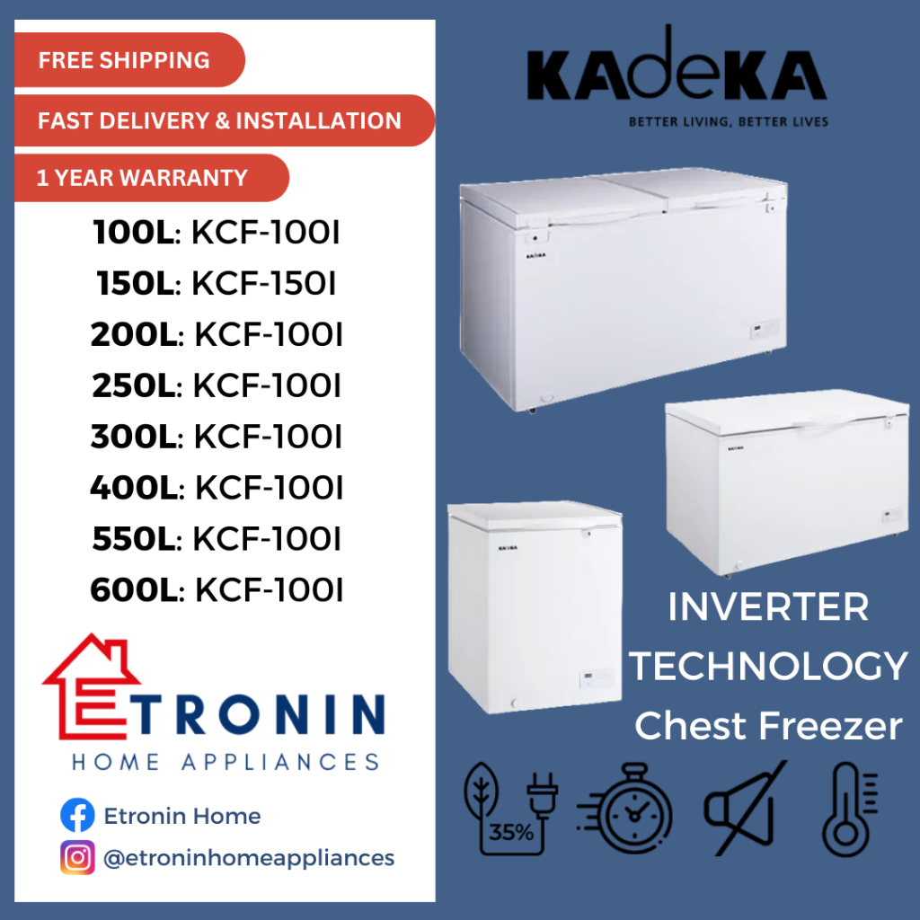 Kadeka Inverter Chest Freezer KCF-100I | KCF-150I | KCF-200I | KCF-250I ...