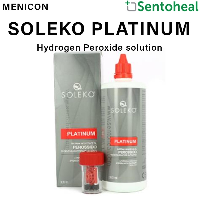 Menicon Soleko Platinum 360ml - Hydrogen Peroxide solution for contact ...