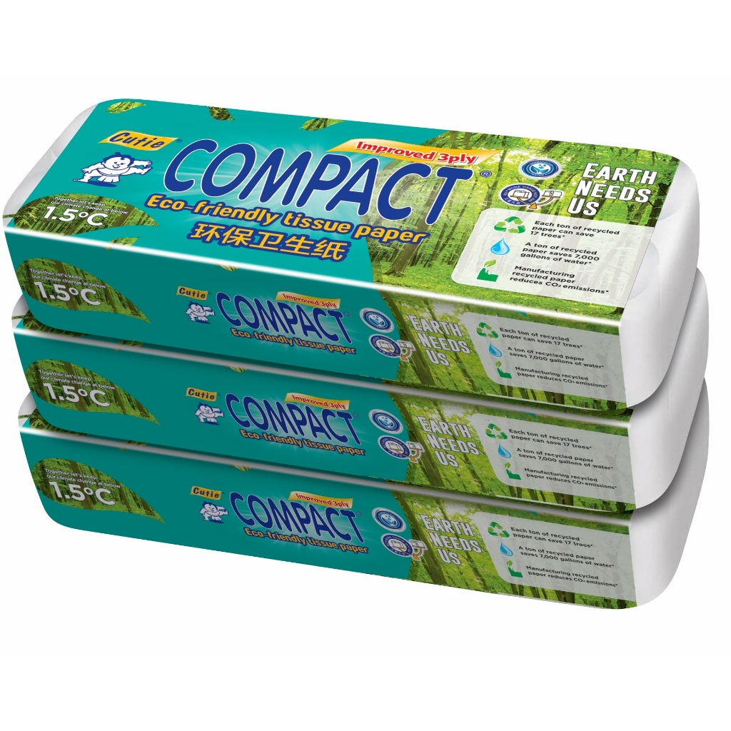 Cuties Heavy Duty Compact Toilet Roll 3 Ply (3x10rolls) | Shopee Singapore